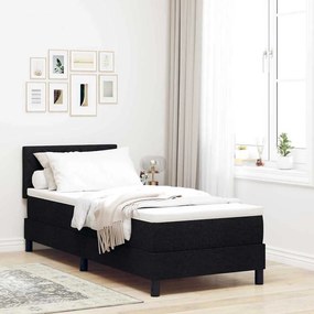 Postel s boxspringem s čelo Černý 80 x 200 cm textil 3338722