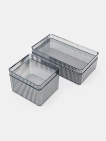 Sinsay - Drážkovaný úložný box s víkem - šedá