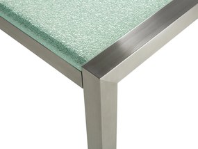 Sada zahradního nábytku stůl se skleněnou deskou 220 x 100 cm 8 šedých židlí GROSSETO Beliani