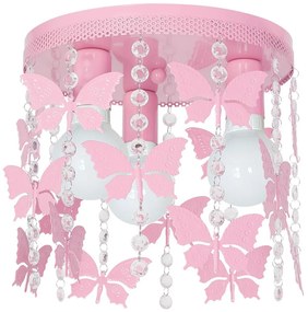 Milagro | Dětské stropní svítidlo ELZA butterflies 3xE27/60W/230V růžová | DE9791