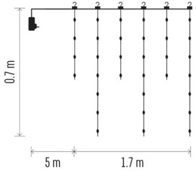 LED Venkovní vánoční řetěz 54xLED/8 funkcí 6,7x0,7m IP44 teplá bílá