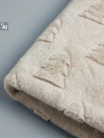Sinsay - Vánoční deka s reliéfním vzorem stromečků - béžová