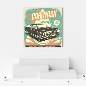 Obraz na plátně Myčka aut Vintage Sign - 60x60 cm