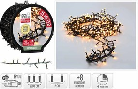 HOMESTYLING Vánoční světelný řetěz teplá bílá 1250 LED / 25 m KO-AX8521140