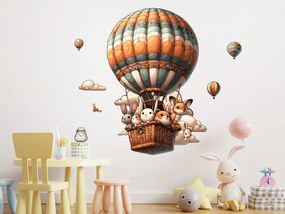 Nalepte.cz Zvířátka v létajícím balónu arch 32 x 47 cm