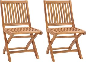 vidaXL Skládací zahradní židle 2 ks masivní teakové dřevo [315105]
