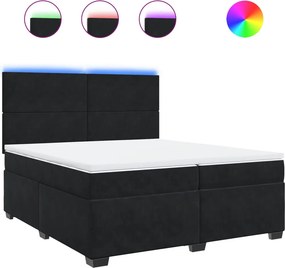 Box spring postel s matrací černá 200x200 cm samet 3293298