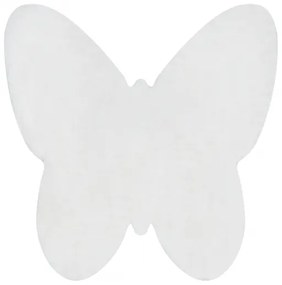 Kusový koberec SHAPE 3150 Motýl protiskluzový vhodný k praní shaggy slonová kost Rozměr: 80x80 cm