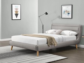 Manželská postel 140 cm Elanda (šedá+ dub světlý) (s roštem). 796744