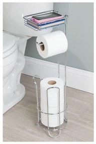 Ocelový stojan na toaletní papír se zásobníkem a poličkou iDesign