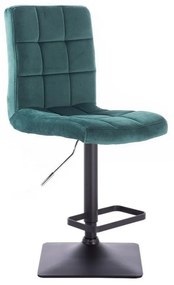 LuxuryForm Barová židle TOLEDO VELUR na černé podstavě - zelená