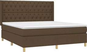 Box spring postel s matrací tmavě hnědá 160x200 cm textil 3132244