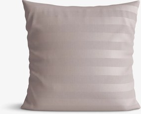 Goldea damaškový povlak na polštář - šedohnědé proužky se saténovým leskem 50 x 70 cm