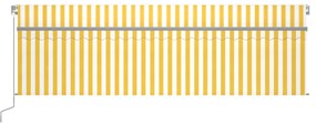 vidaXL Marketos Ručně zatahovací markýza s roletou 5 x 3 m žlutobílá