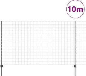 Euro plot s pilotem 10 x 1,4 m Ocel potažená PVC Šedá Síťovina 3336091