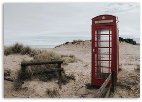 Gario Obraz na plátně Telefonní budka na pláži Rozměry: 60 x 40 cm