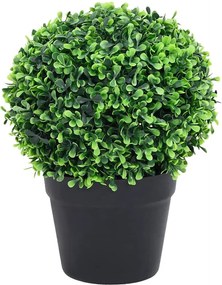 Umělé zimostrázy ve tvaru koule 2 ks s květináči zelené 32 cm 336519