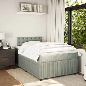 Box spring postel s matrací světle šedá 120x190 cm samet 3287698