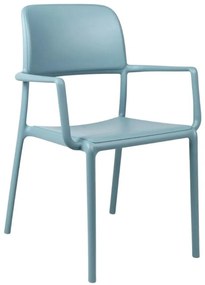 OnaDnes -20% Nardi Modrá plastová zahradní židle Riva s područkami