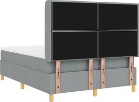 Postel s boxspringem s matrací Světle šedá 140 x 190 cm textil 3341763