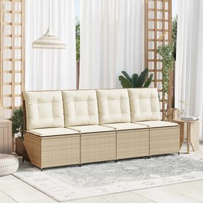 Zahradní sofa s polštářem Černá a krémově bílá polyratan 3394480