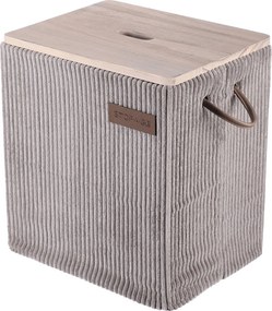 Autronic Koš prádelní - látkový s víkem, krémový, cena za sadu 5 ks Barva: Šedá
