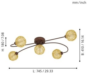 Eglo 97727 - LED Přisazený lustr CARIS 1 5xLED/3W/230V