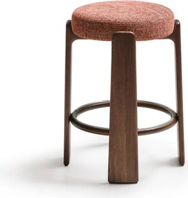 Barová stolička z jasanového dřeva v terakotové barvě/v tmavě přírodní barvě (výška sedáku 65 cm) Granite – Kave Home