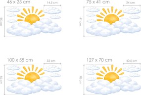 Slunce za mraky samolepky na zeď arch 127 x 70 cm