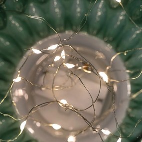 LED svícen AmeliaHome MADRID 11x13 cm lahvově zelený