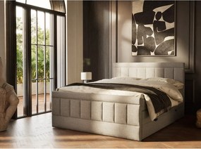 Šedá boxspring postel s úložným prostorem 180x200 cm Caya – Maison de Rêve