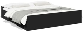 Rám postele se zásuvkami černý 180 x 200 cm kompozitní dřevo
