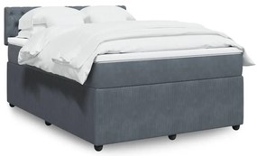Box spring postel s matrací tmavě šedá 140x200 cm samet 3290065