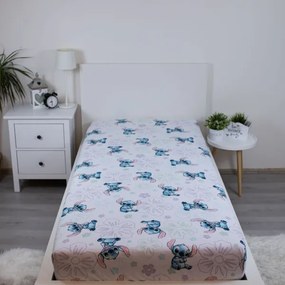 Jerry Fabrics Prostěradlo Lilo and Stitch Ohana White 90x200x25 cm