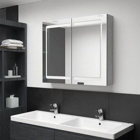 LED koupelnová skříňka se zrcadlem betonově šedá 80x12x68 cm 326511