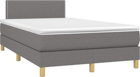 Box spring postel s matrací a LED tmavě šedá 120x200 cm textil 3133622