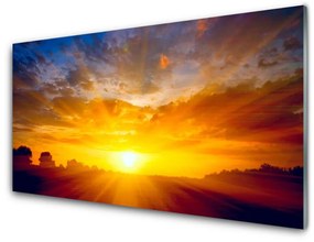 akrylový obraz Slunce Nebe Krajina 140x70 cm