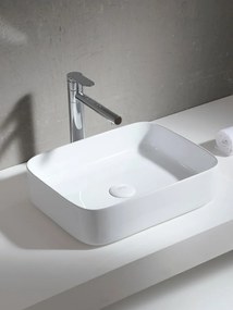 UPTrend Obdélníkové keramické umyvadlo na desku HERA TR41290, bílá lesk