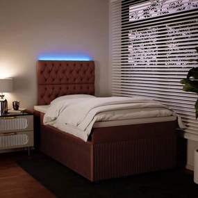 Box spring postel s matrací růžová 120 x 200 cm samet 3294621