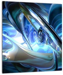 Obraz modrých fraktálů (30x30 cm)