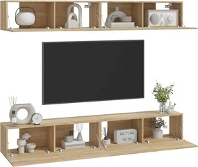 Nástěnné TV skříňky 4 ks dub sonoma 100 x 30 x 30 cm 3114192