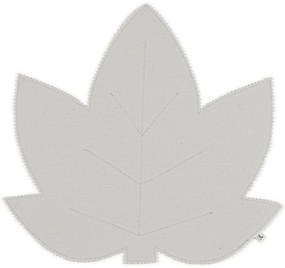 Lněné prostírání javorový list světle šedá se stříbrem 37x37cm