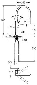 Grohe Essence Dřezová baterie se silikonovým ramínkem, kartáčovaný Warm Sunset 30294DL0