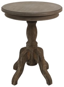Hnědý retro dřevěný odkládací stolek Frinia  - Ø50*65 cm
