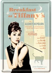 Postershop Plechová pohlednice - Breakfast at Tiffany's (blue)