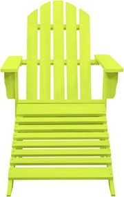 Zahradní židle Adirondack s podnožkou masivní jedle zelená 315866