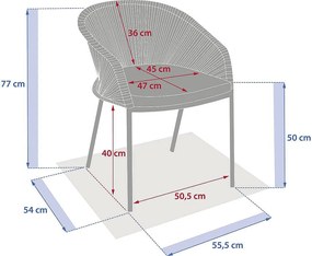 Hliníkové jídelní křeslo ORIENT (terracotta)