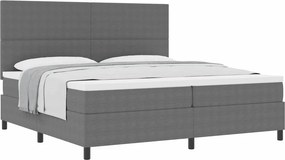 Postel s boxspringem s čelo Světle šedá a bílá 200 x 200 cm 3337571