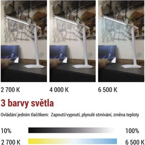 EMOS Bílá LED stolní lampička Chase 7,2W Z7619W