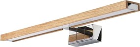 Brilagi-LED Koup osvět zrcad 3v1 WOODY MIRROR LED/12W/230V 60 cm IP44 chrom/dub